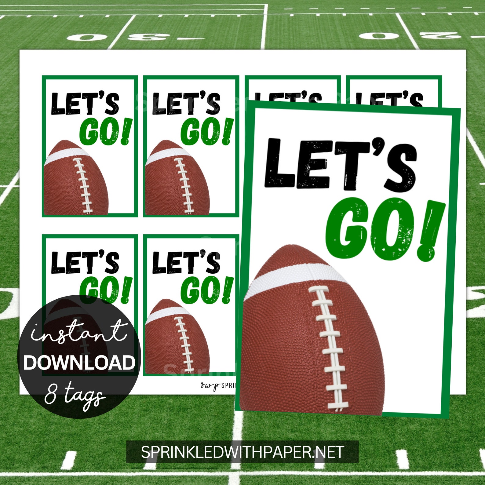 Football Team Printable Snack Tags, Football Game Treat Tags, Game Day ...