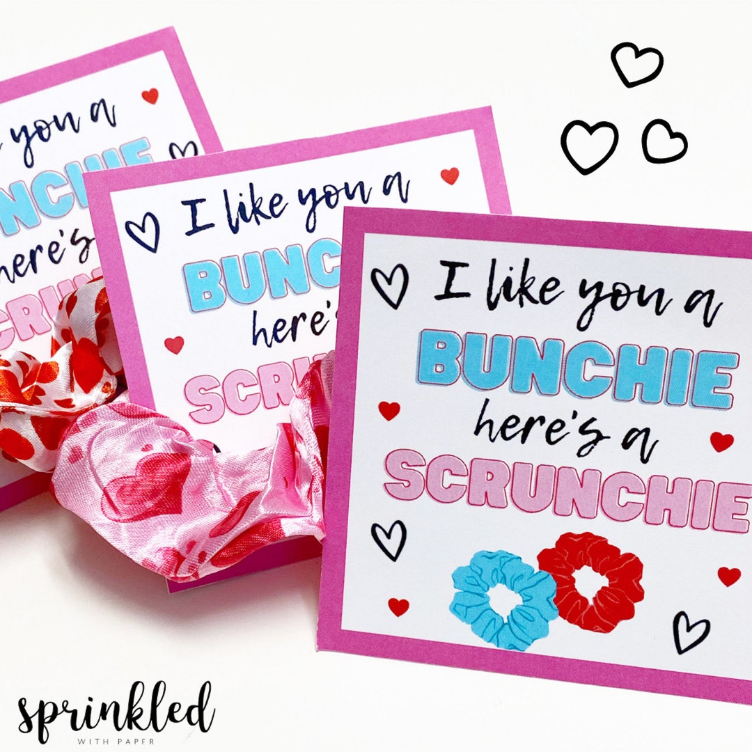 INSTANT Download-printable -I Like You a Munchie Here's a Scrunchie ...