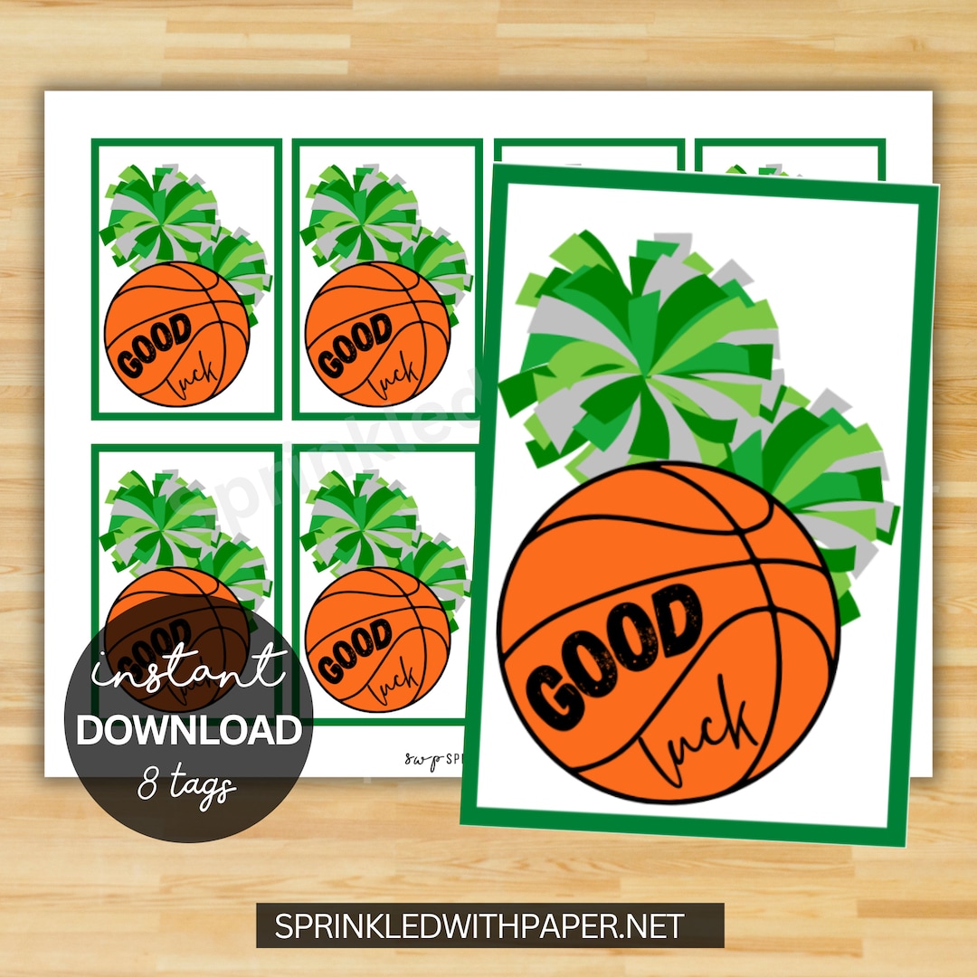 Cheer Good Luck Printable Basketball Tags, It's Game Day Cheer Tag ...