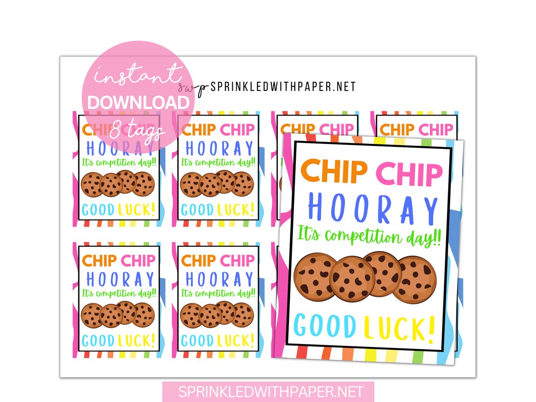 Chip Chip Hooray Printable Tags | Cheer Good Luck Tag | Cookie Good ...