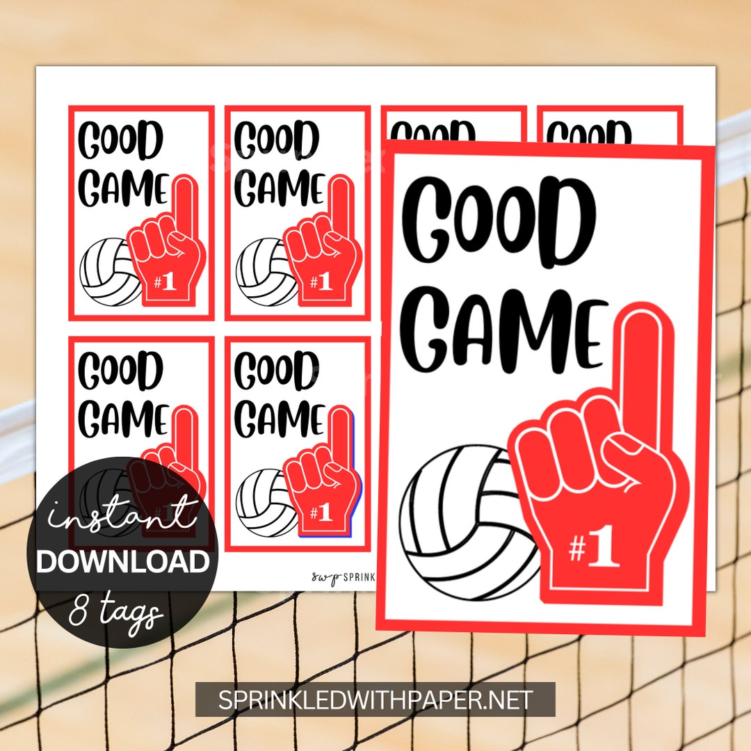 Volleyball Team Printable Snack Tags, Volleyball Game Treat Tags, Game ...