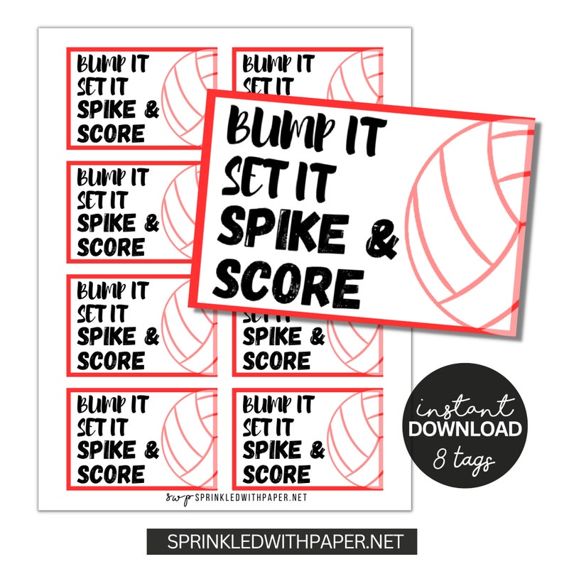 Volleyball Team Printable Snack Tags, Volleyball Game Treat Tags ...