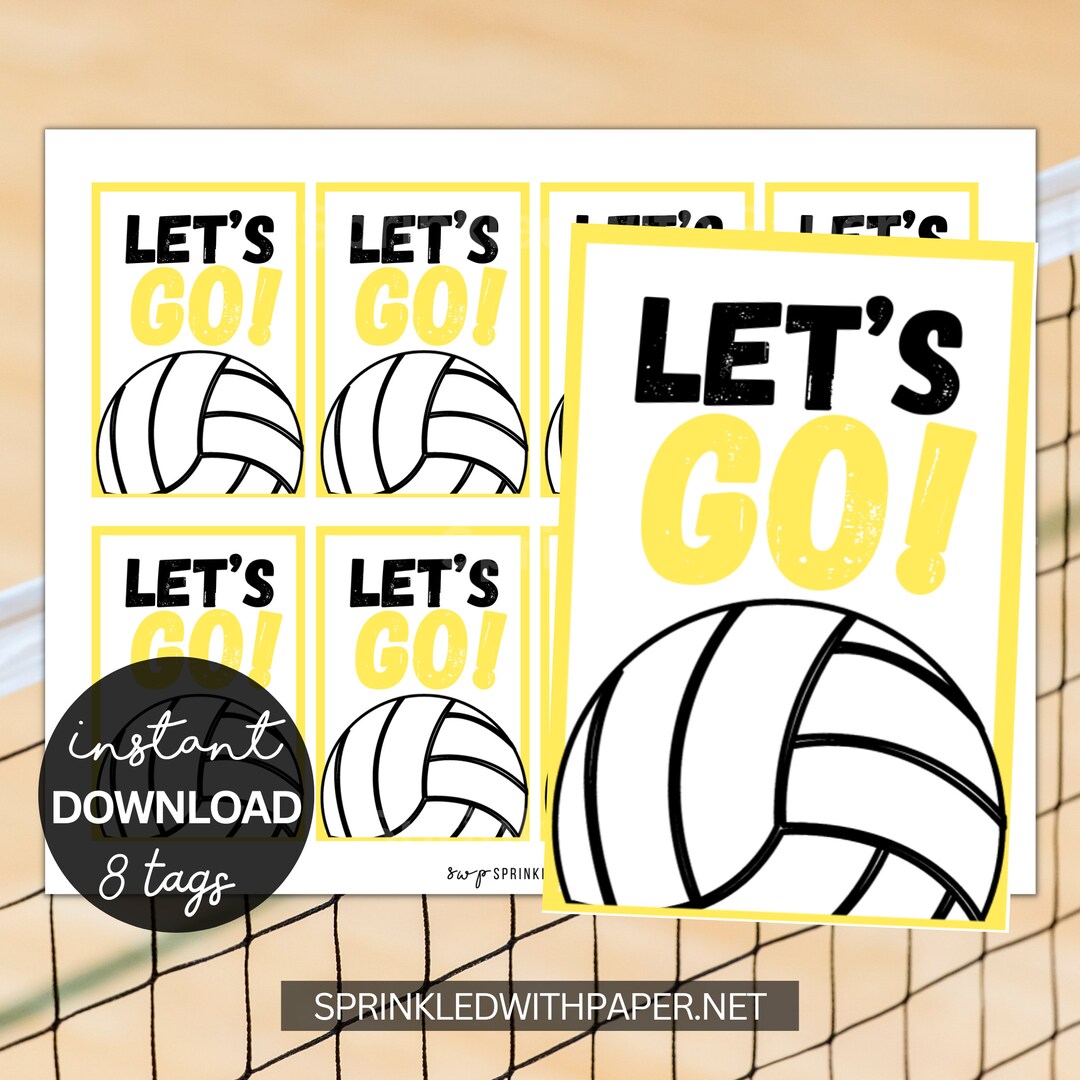 Volleyball Team Printable Snack Tags, Volleyball Game Treat Tags, Game ...