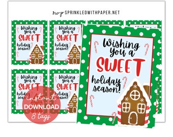 Holiday Treat Tags, Wishing You a Sweet Holiday, Appreciation ...