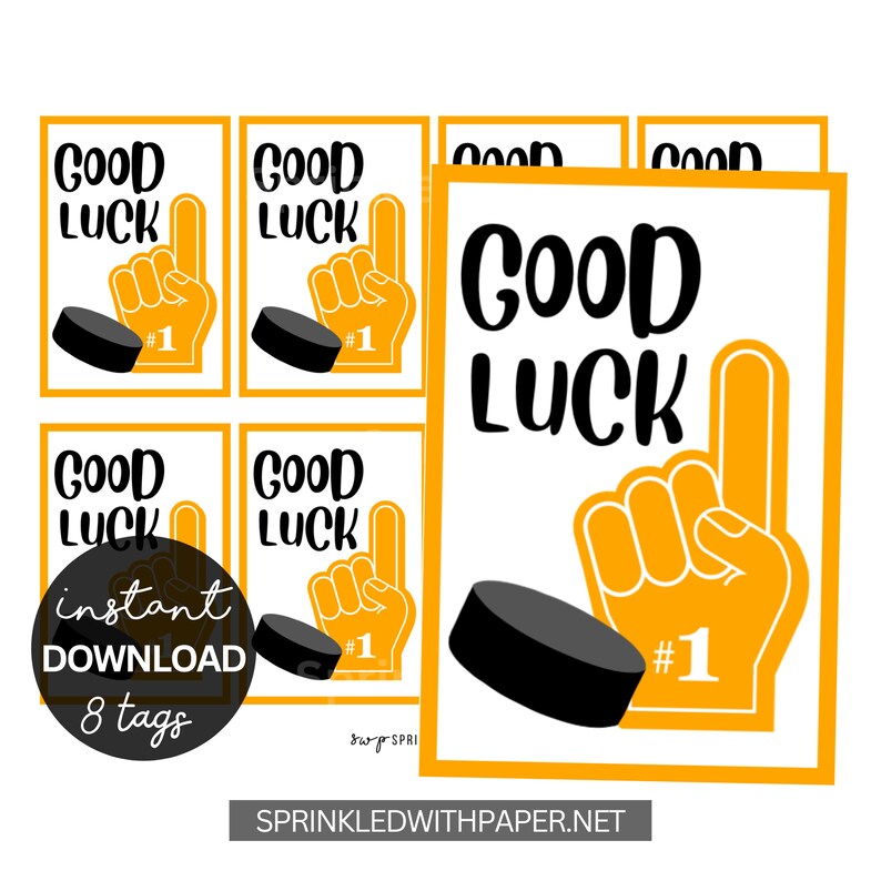 Good Luck Hockey Team Printable Snack Tags, Hockey Game Treat Tags ...
