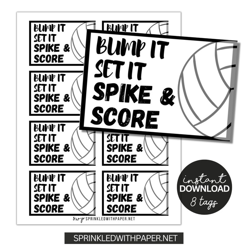 Volleyball Team Printable Snack Tags, Volleyball Game Treat Tags ...