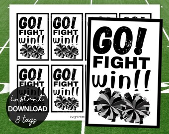 Good Luck Cheer Printable Tags, Cheer Good Luck Tag, Cheer Pom Poms ...