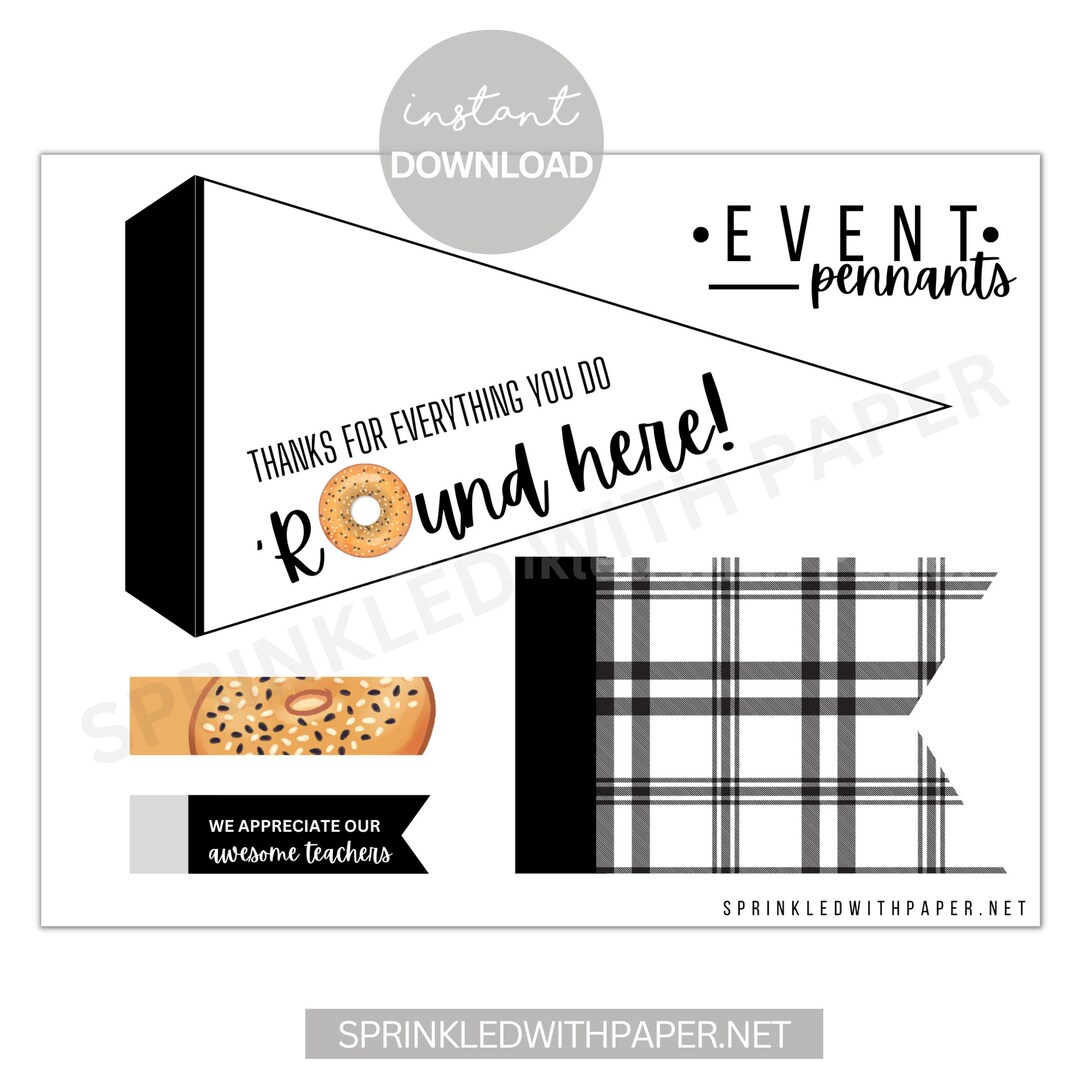 Appreciation Printable Pennant Flag, Staff Co-worker Teacher ...