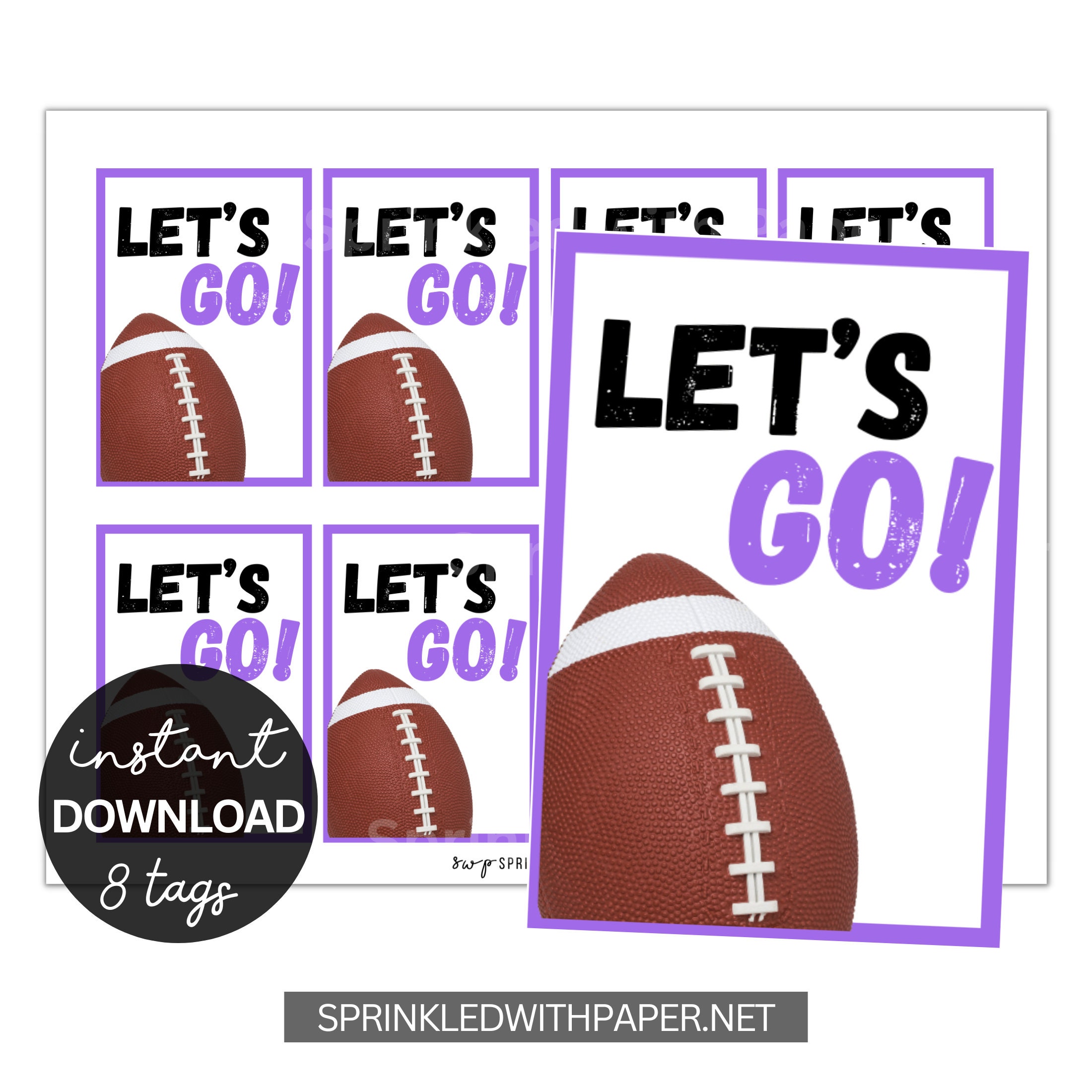 Football Team Printable Snack Tags, Football Game Treat Tags, Game Day ...