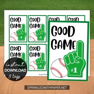 Baseball Team Printable Snack Tags, Baseball Game Treat Tags, Game Day ...