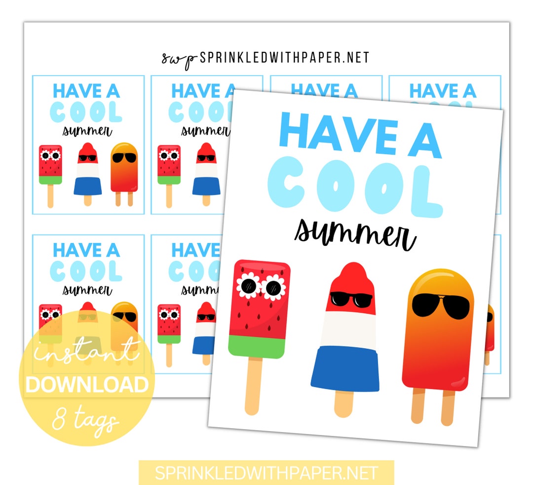 Last Day of School Popsicle Tags, Summer Vacation Favor Tag, Have a ...