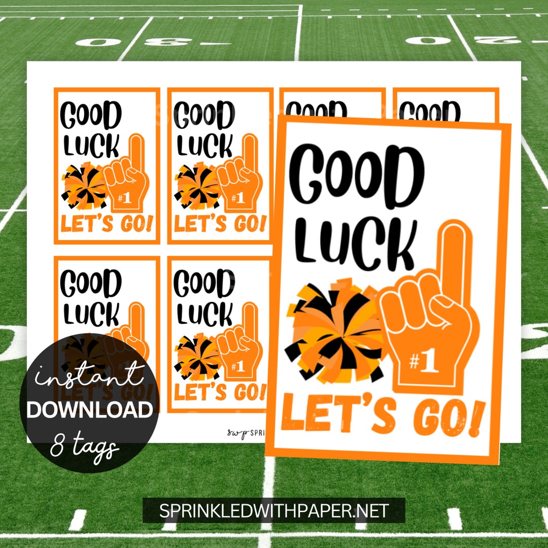 Good Luck Cheer Printable Tags, Cheer Good Luck Tag, Cheer Pom Poms ...