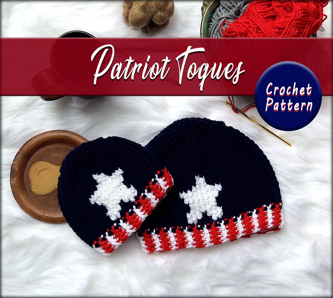 PDF CROCHET Pattern - Patriot Toques, DIY Adult and Baby Matching Hat ...