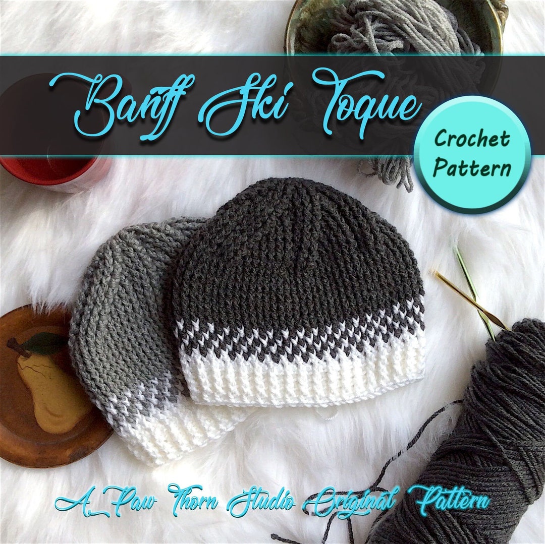 Crochet Ski Beanie Pattern: Banff Toque, Teen & Adult (PDF Pattern) - Etsy