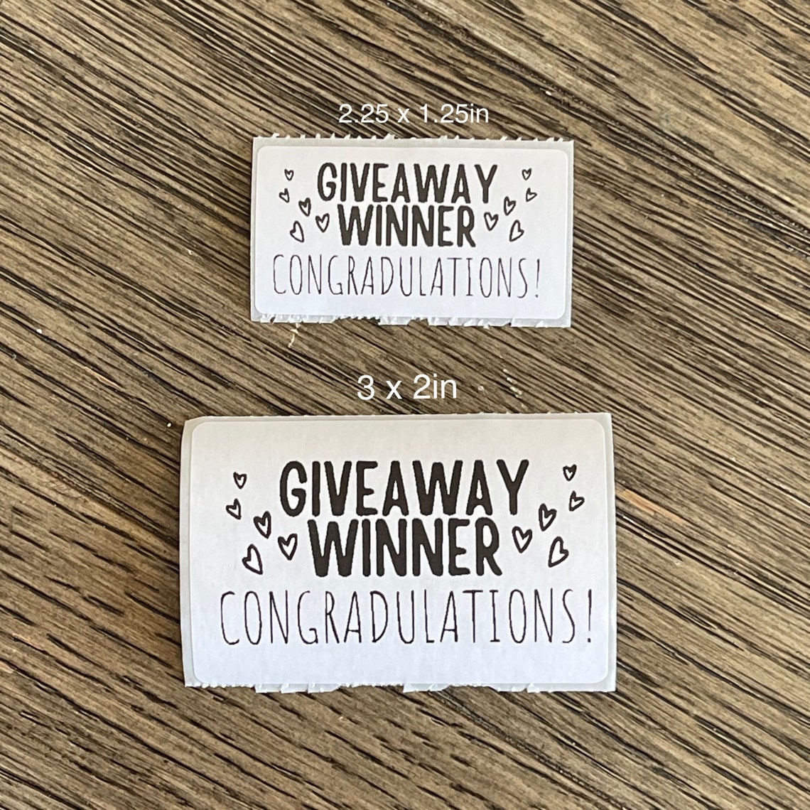 Giveaway Winner Thermal Business Sticker - Etsy