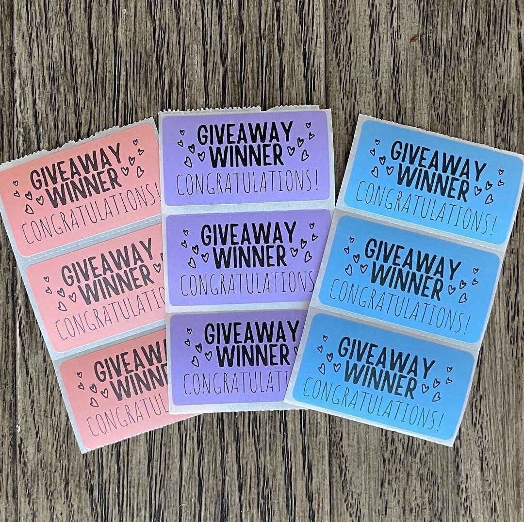 Giveaway Winner Thermal Business Sticker - Etsy