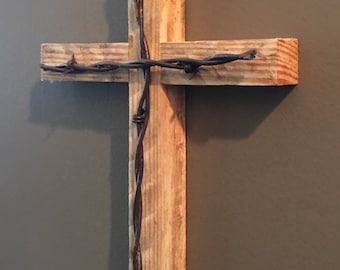 Barbed Wire Cross | Etsy