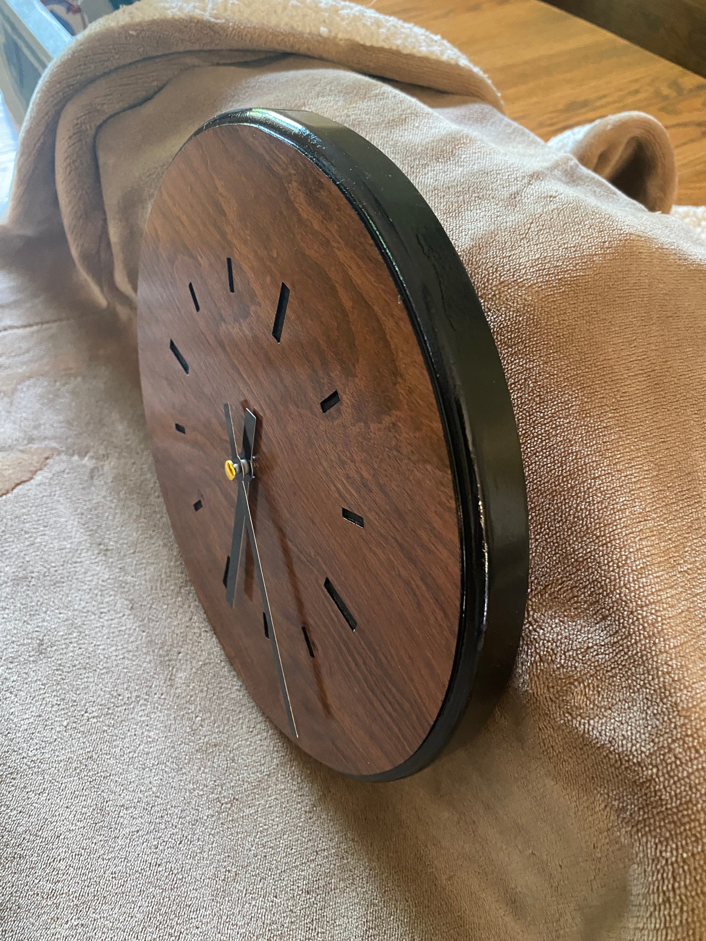 Modern 10" Round Brazilian Walnut Ipe Clock - Etsy