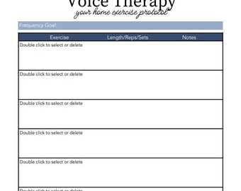 SLP Voice Exercises Fillable Template / HEP / Adults / Dysphonia ...