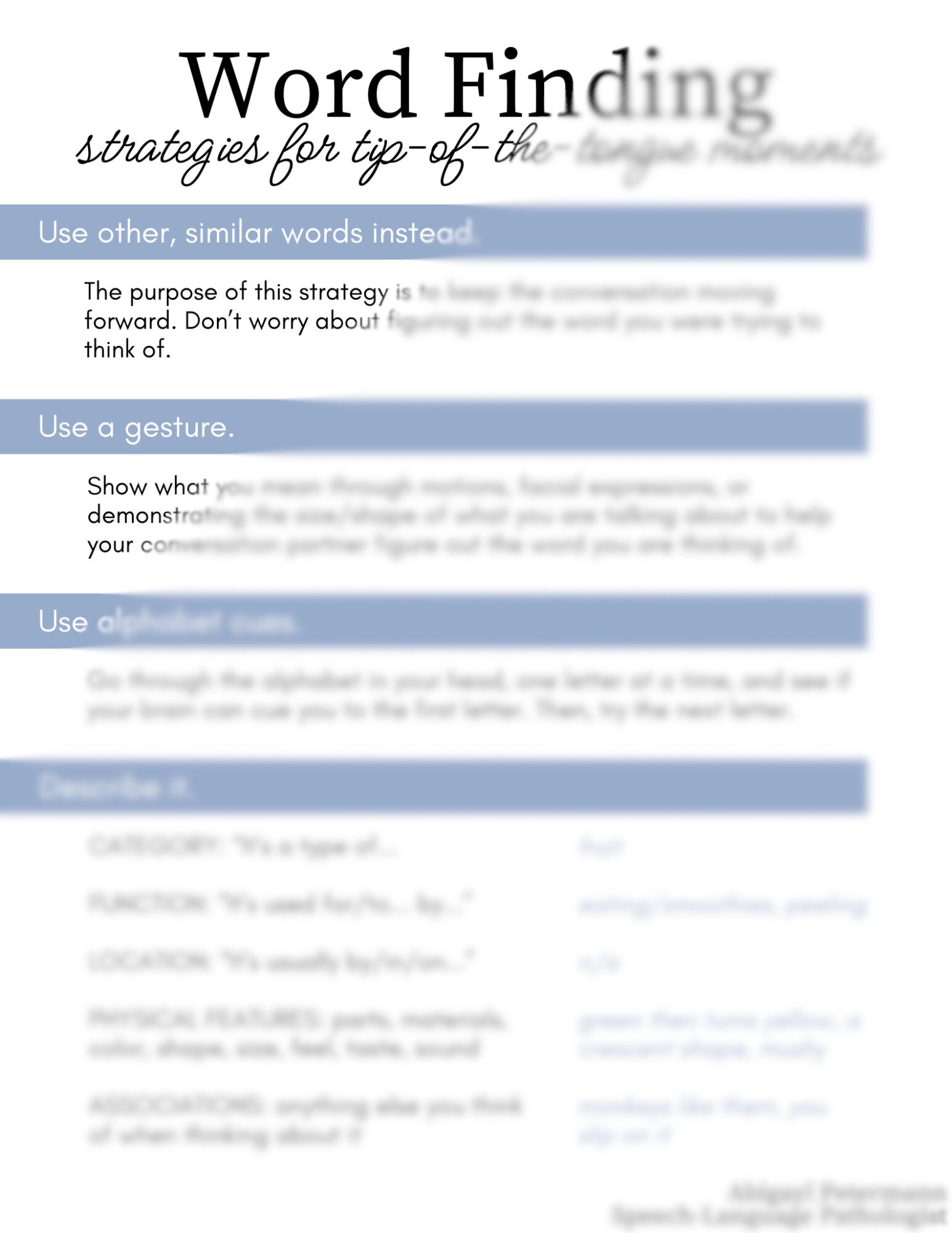 Aphasia Strategies Patient Handout Bundle / Tips / Speech Therapy ...