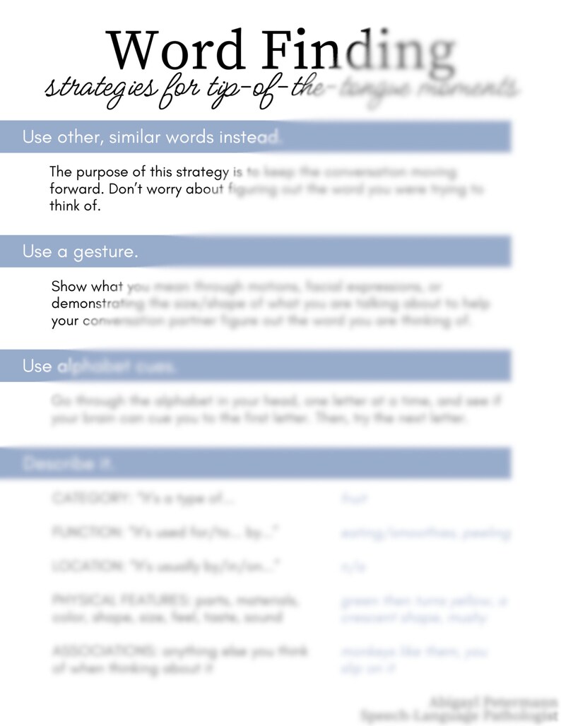 The SLP Patient Handout BUNDLE / Adults / Cognition Aphasia Dysarthria ...