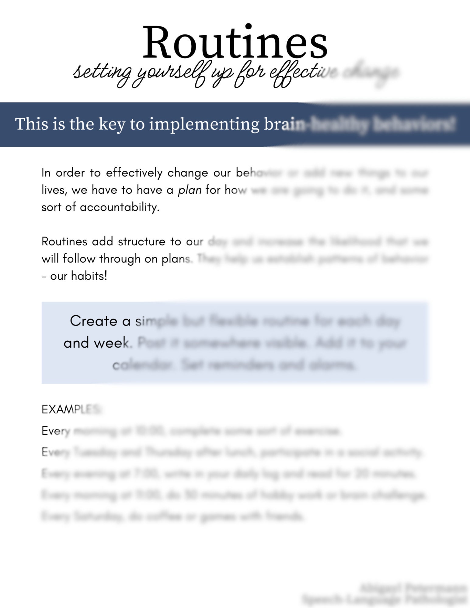 Cognitive Health Patient Handout Bundle / How to Keep Your Brain ...