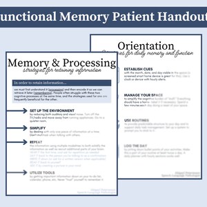 Functional Memory Patient Handouts / Strategies and Tips / Speech ...