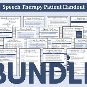 The SLP Patient Handout BUNDLE / Adults / Cognition Aphasia Dysarthria ...