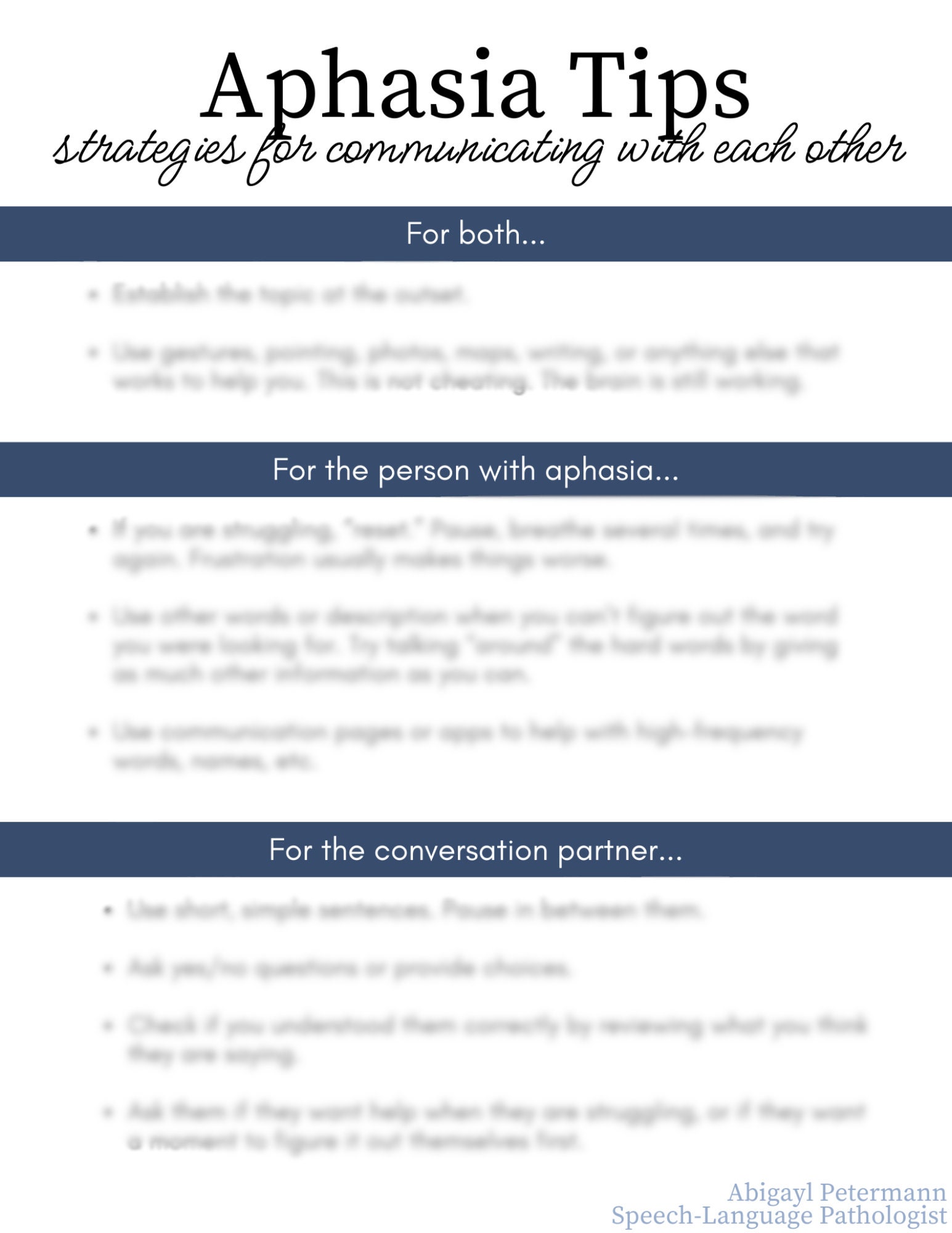 The SLP Patient Handout BUNDLE / Adults / Cognition Aphasia Dysarthria ...