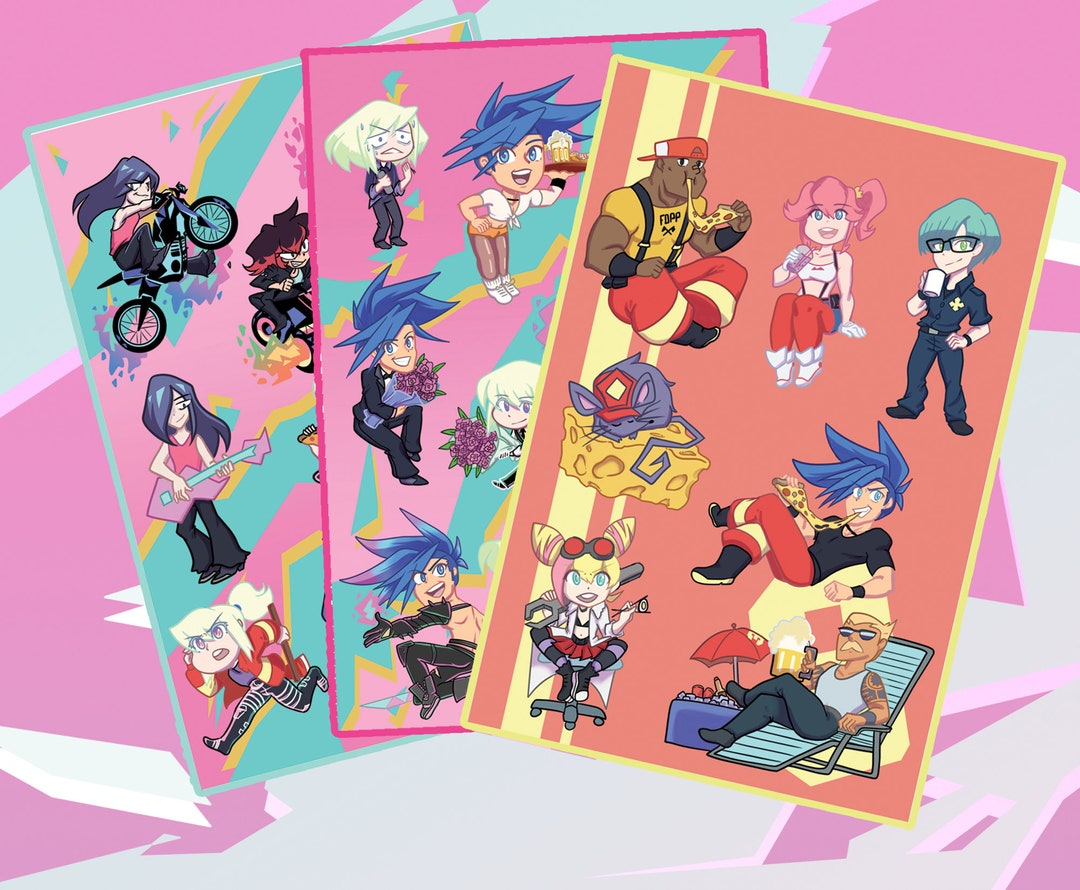 Promare Sticker Sheet Burning Rescue, Mad Burnish, Galolio Au - Etsy