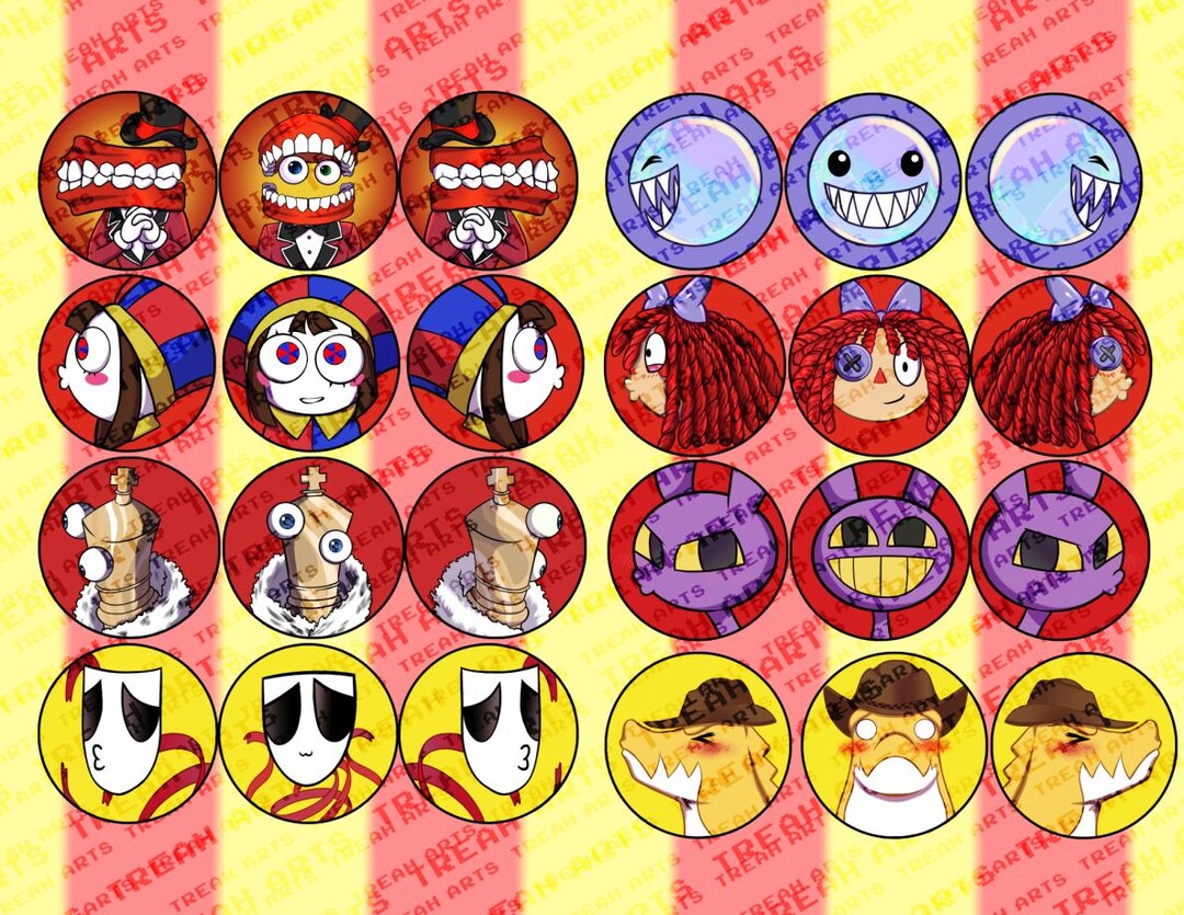 DIGITAL CIRCUS Kissing Buttons Button Packs - Etsy