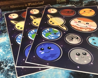Stickers, Cute Solar System Model, Space Decals, Planner Stickers ...