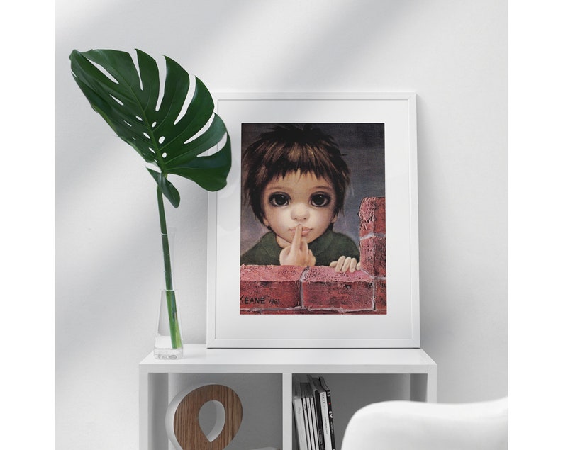 Big Eyes Mid Century Modern Kitsch Print, Margaret Keane, Retro Home ...