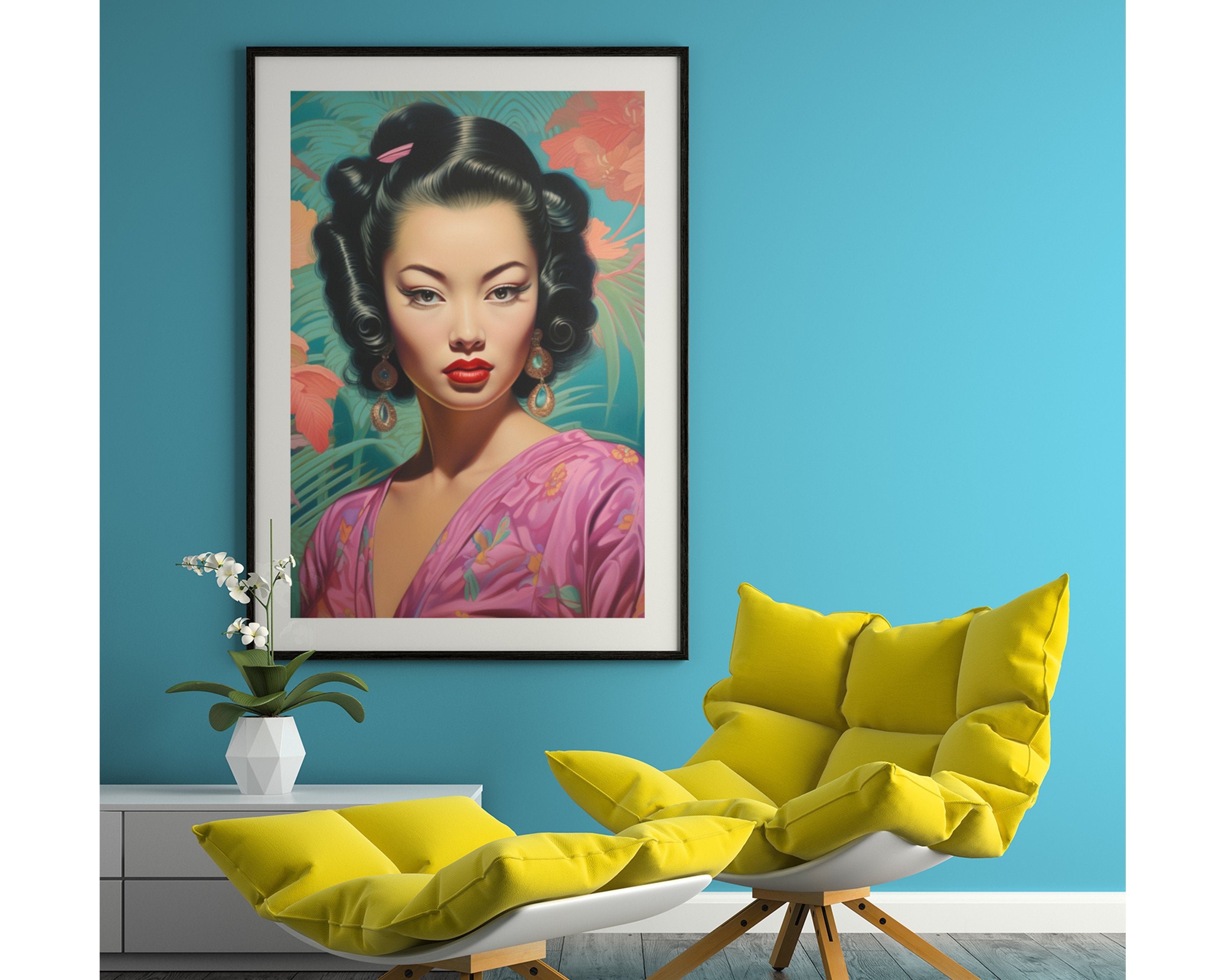 Kitsch Print of Qiang Mid Century Modern Wall Art, Valdimir Tretchikoff ...