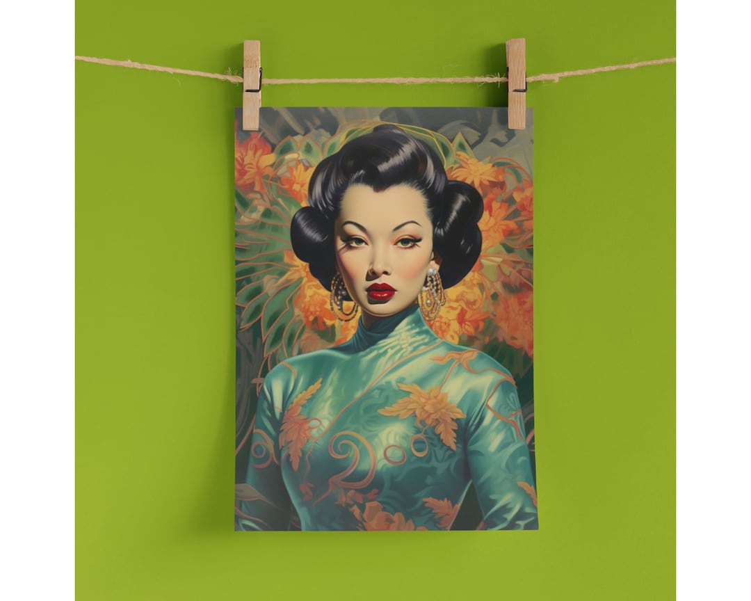 Mid Century Modern Kitsch Print of Amara - Wall Art, Valdimir ...