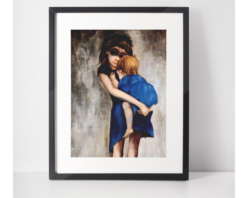 Set of 4 Big Eye Prints, Kitsch Mid Century Modern, Vintage Wall Art ...