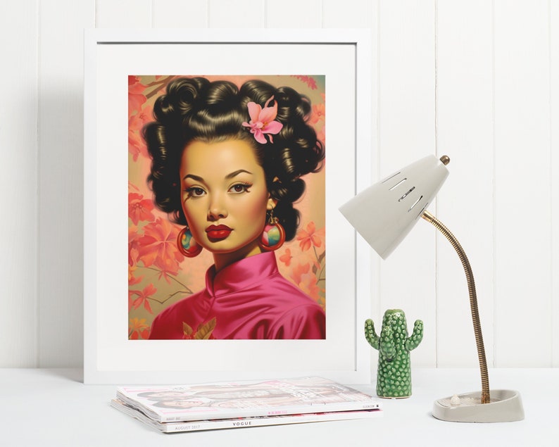 Mid Century Modern Kitsch Print of Kanna Wall Art, Valdimir Tretchikoff ...