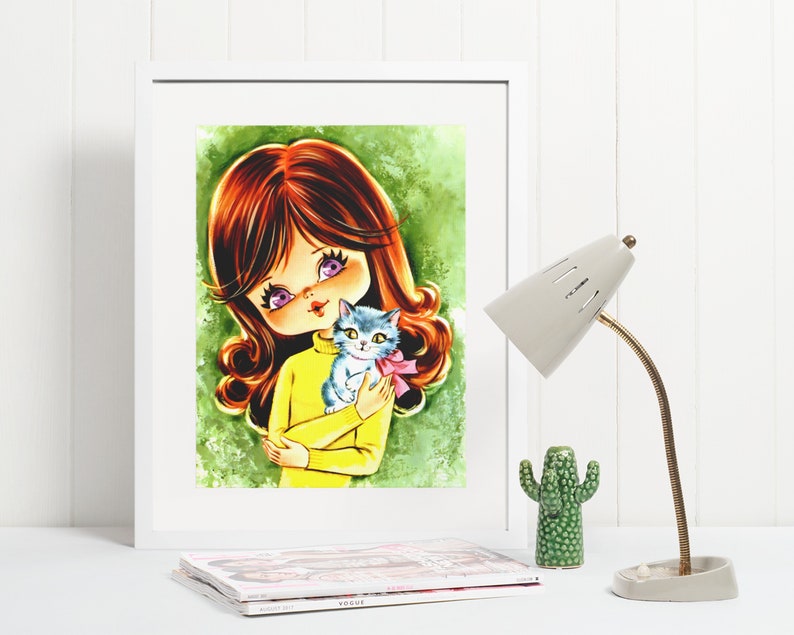 Vintage Mid Century Modern Kitsch Print, Retro Home Decor, 60s Wall Art ...