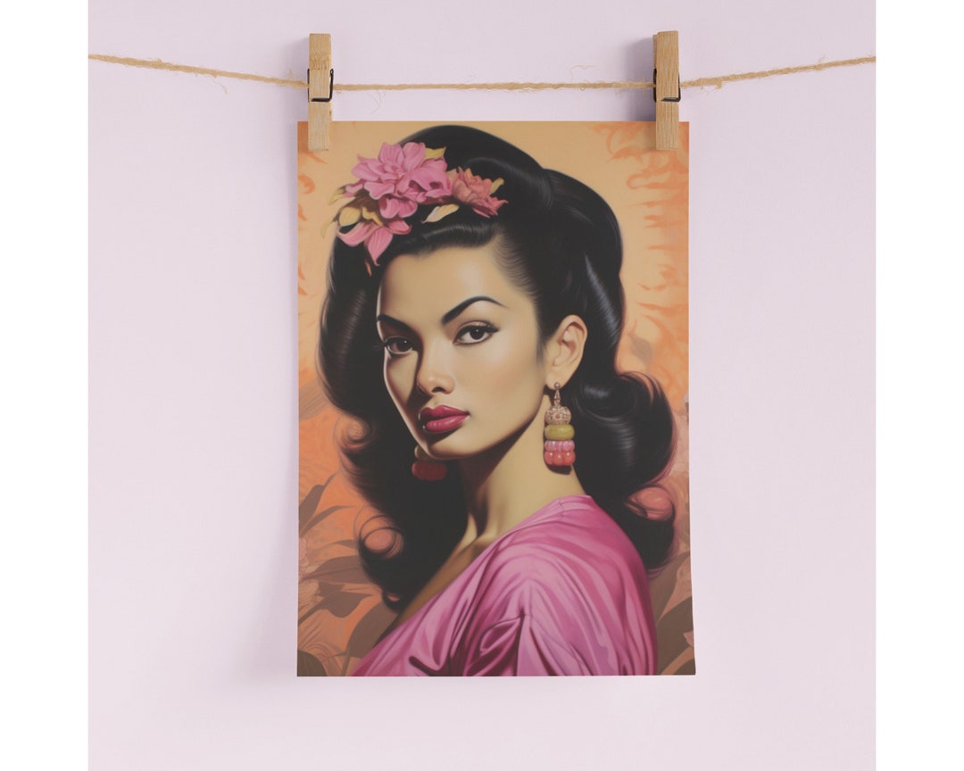 Mid Century Modern Kitsch Print of Divya - Wall Art, Valdimir ...