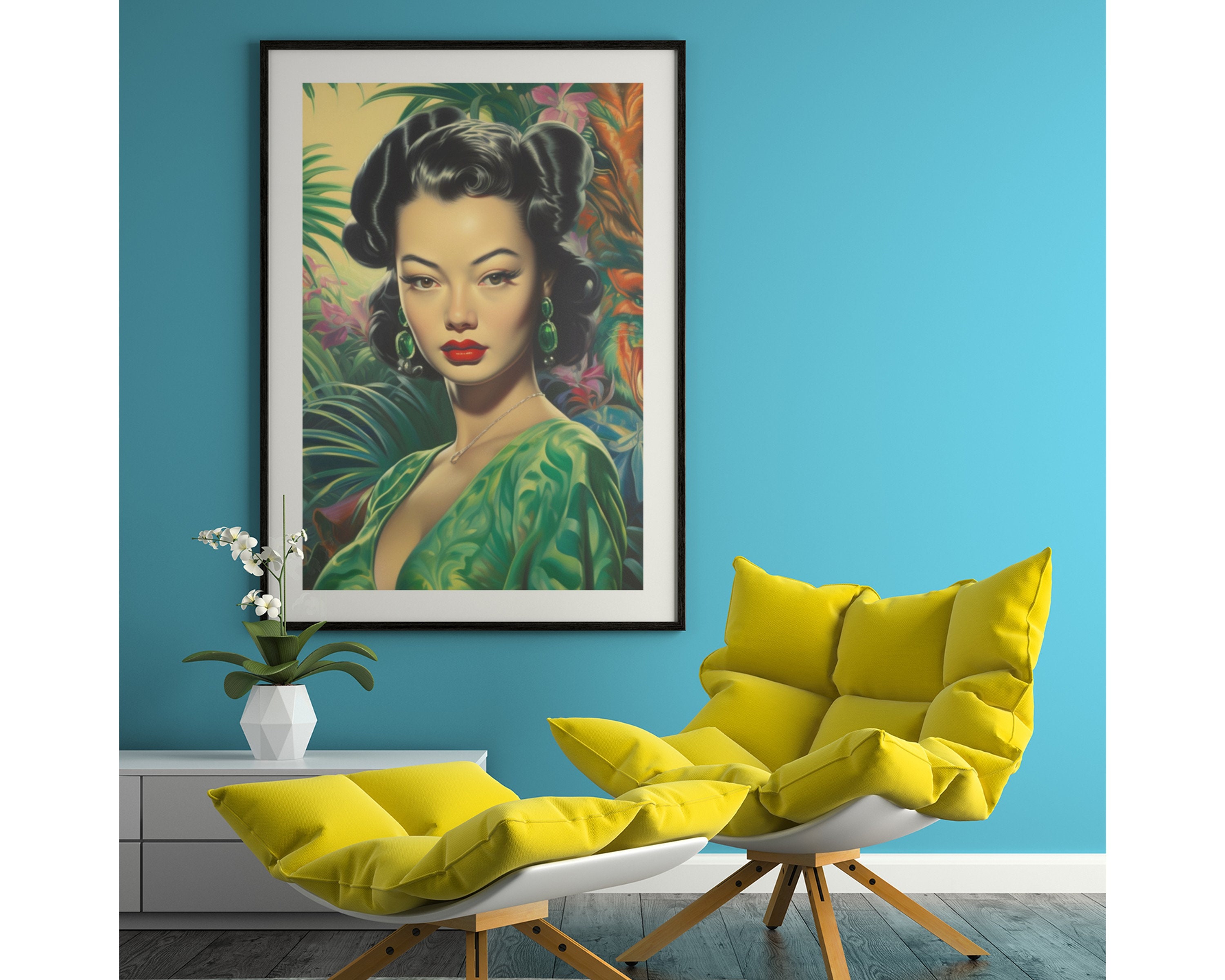 Mid Century Modern Kitsch Print of Valentina Wall Art, Valdimir ...