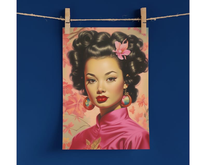 Mid Century Modern Kitsch Print of Kanna Wall Art, Valdimir Tretchikoff ...