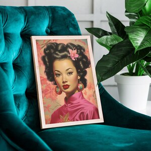 Mid Century Modern Kitsch Print of Kanna - Wall Art, Valdimir ...