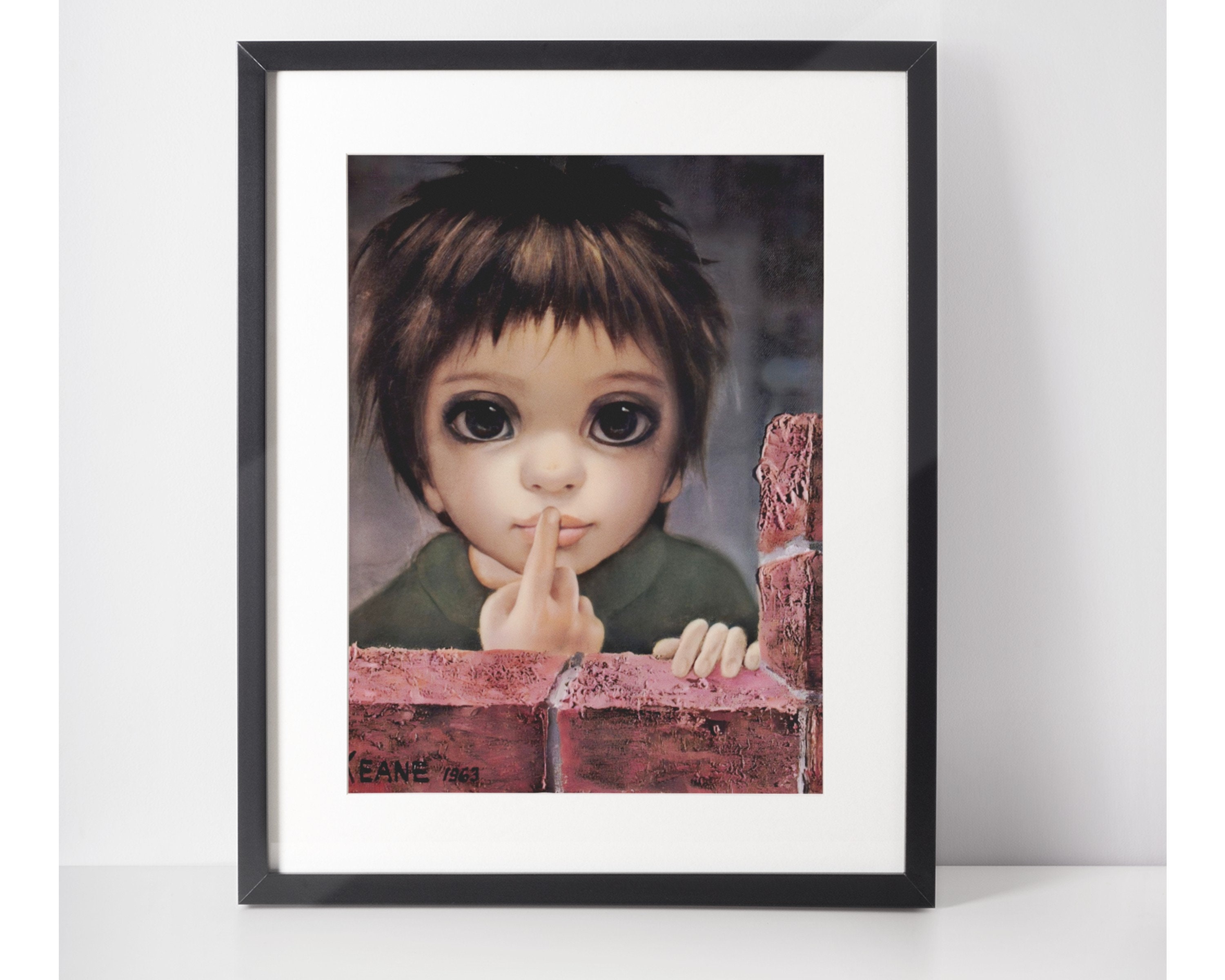 Set of 4 Big Eye Prints, Kitsch Mid Century Modern, Vintage Wall Art ...