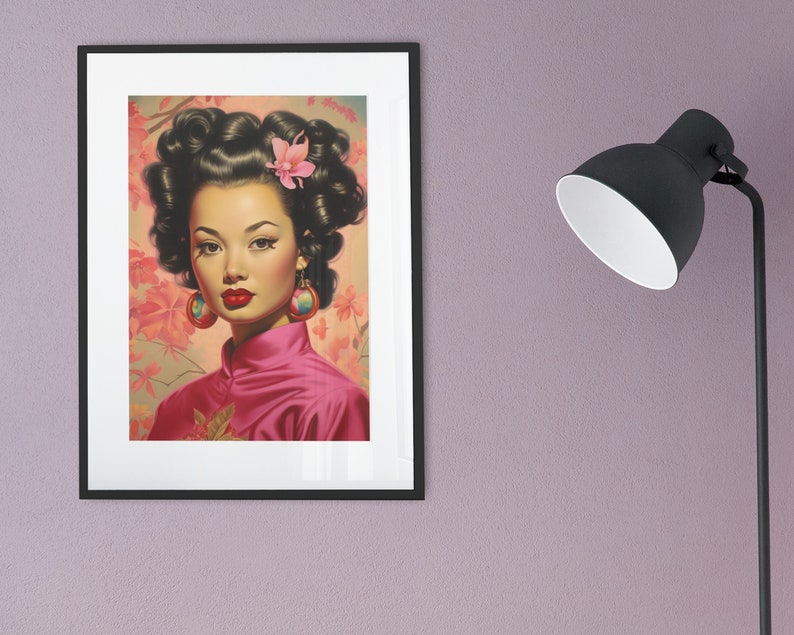 Mid Century Modern Kitsch Print of Kanna Wall Art, Valdimir Tretchikoff ...