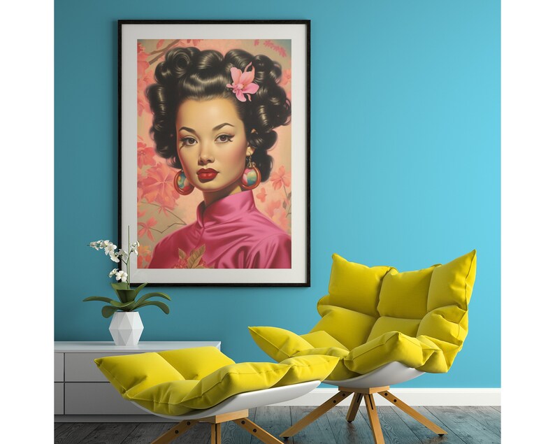 Mid Century Modern Kitsch Print of Kanna Wall Art, Valdimir Tretchikoff ...