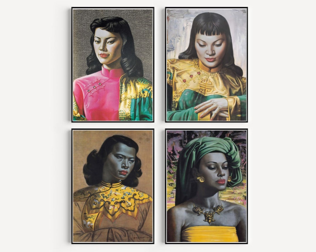 Set of 4 Tretchikoff Prints, Kitsch Mid Century Modern, Vintage Wall ...