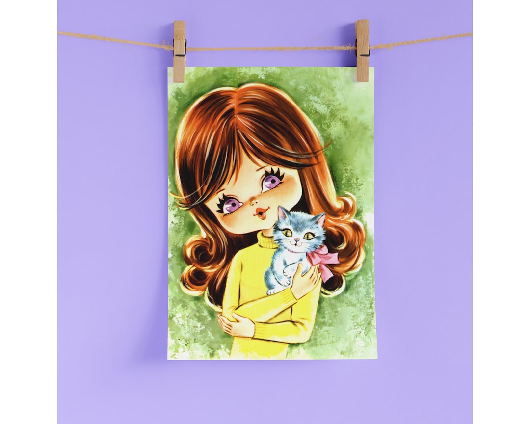 Vintage Mid Century Modern Kitsch Print, Retro Home Decor, 60s Wall Art ...