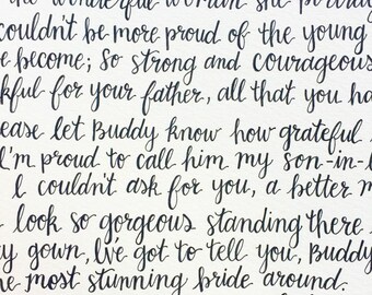 Vow Calligraphy, Custom Calligraphy, Paper Anniversary, Poem ...