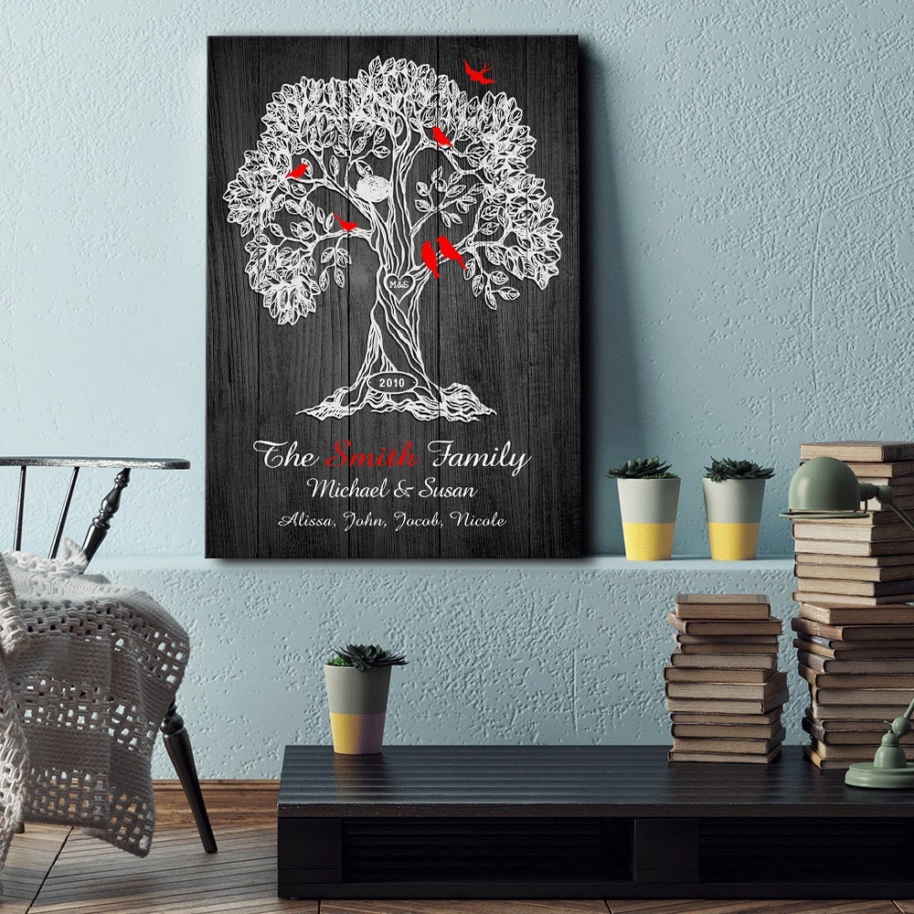 Family Tree, Personalized Family Tree, Gift for Mom, Grandparents Gift ...