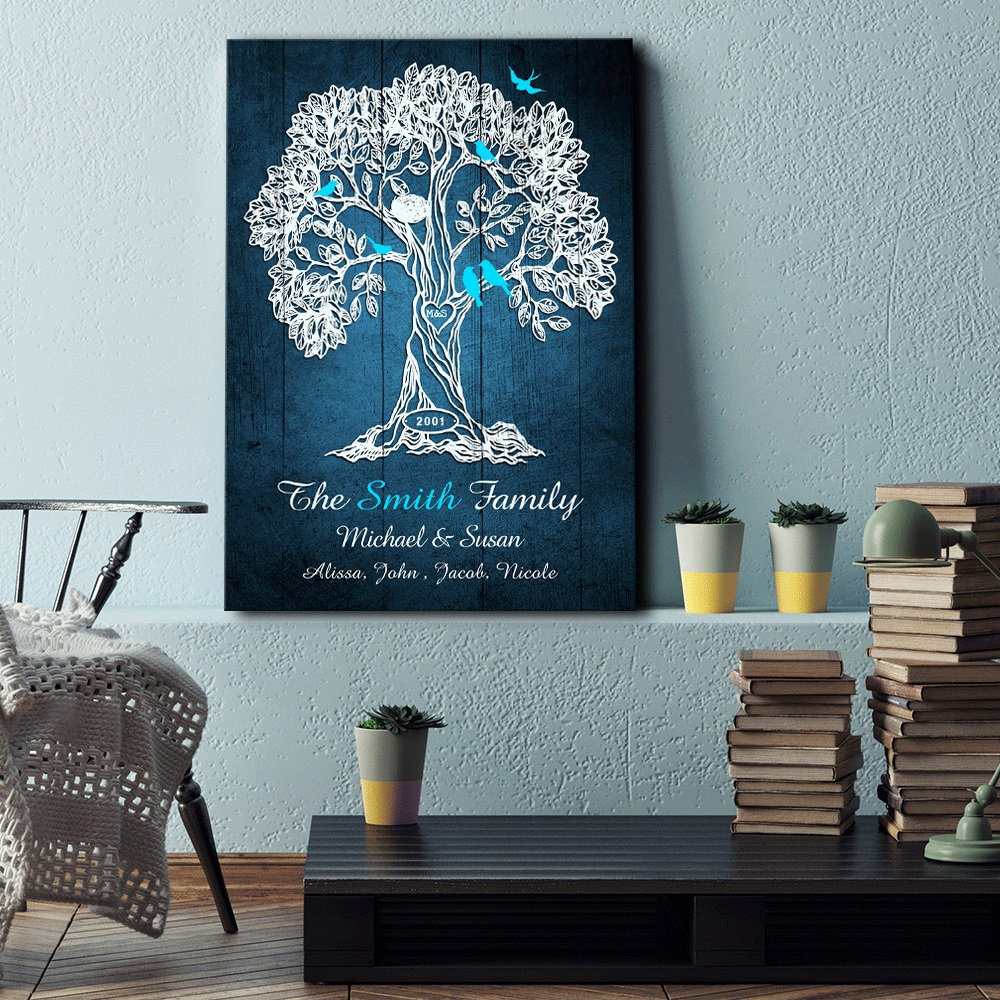 Family Tree, Personalized Family Tree, Gift for Mom, Grandparents Gift ...